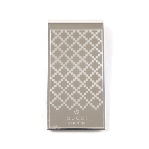 Gucci | Accessories | Gucci Diamante Logo Bill Clipmoney Clip Silver ...